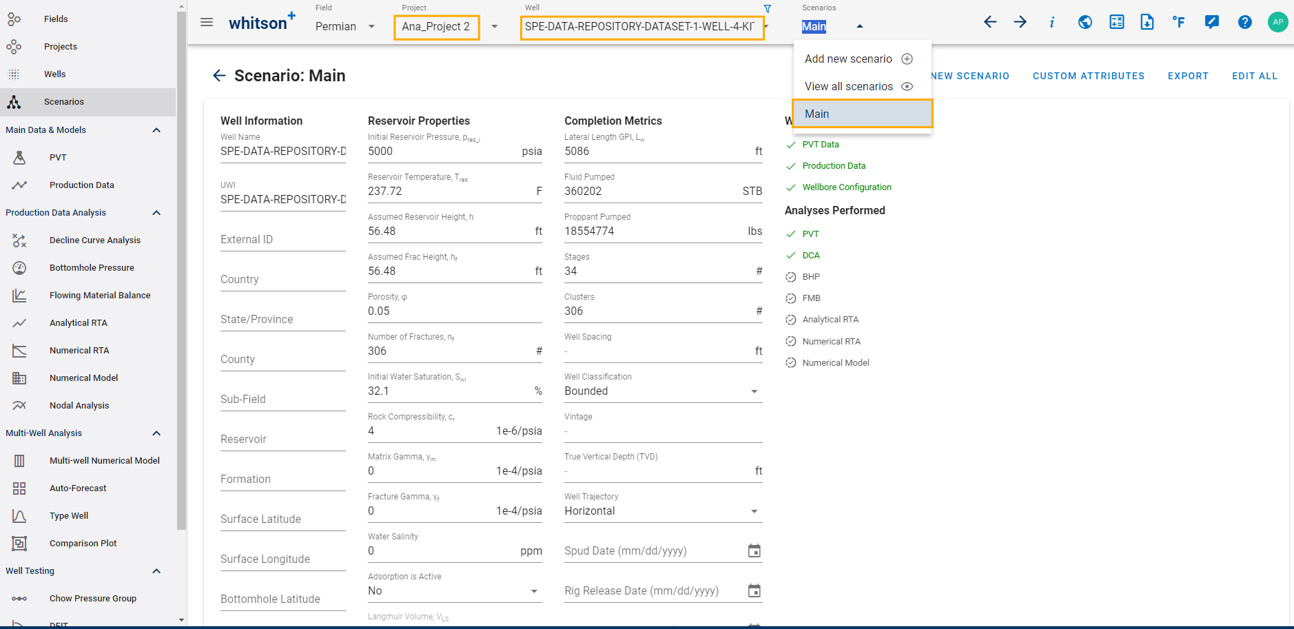 Primary Functions - whitson⁺ - User Manual