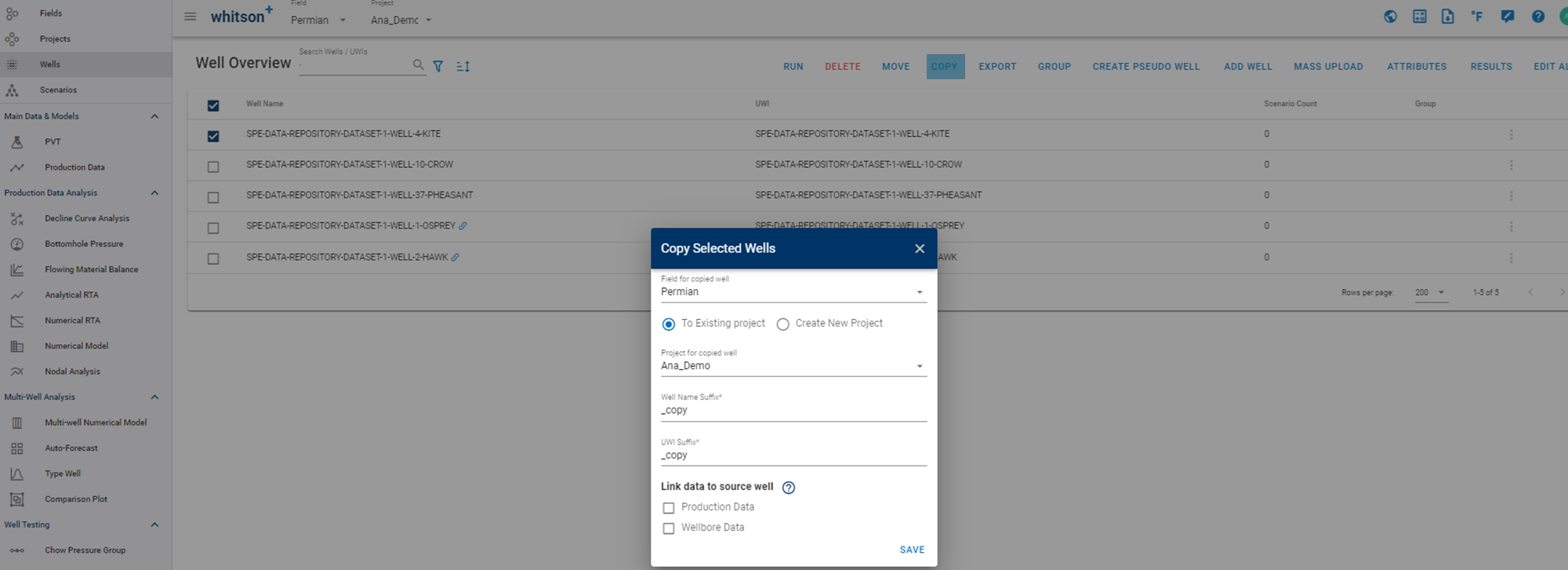 Primary Functions - whitson⁺ - User Manual