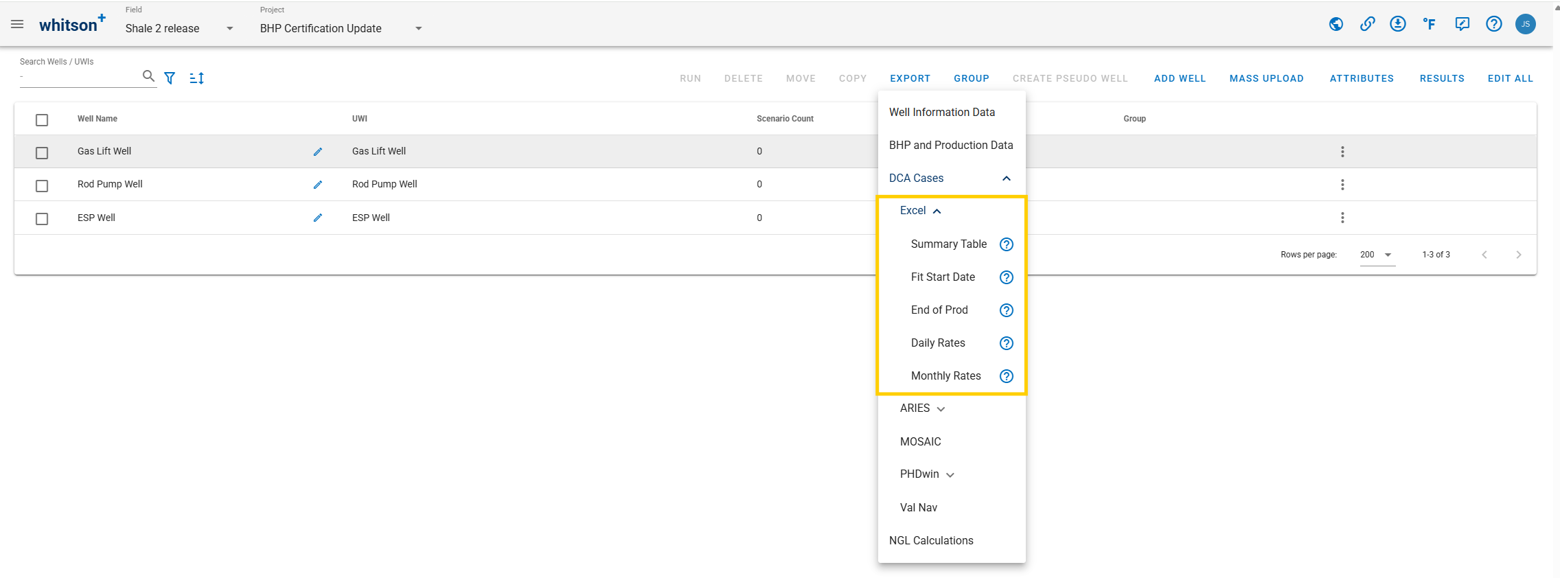 Results & Export - whitson⁺ - User Manual