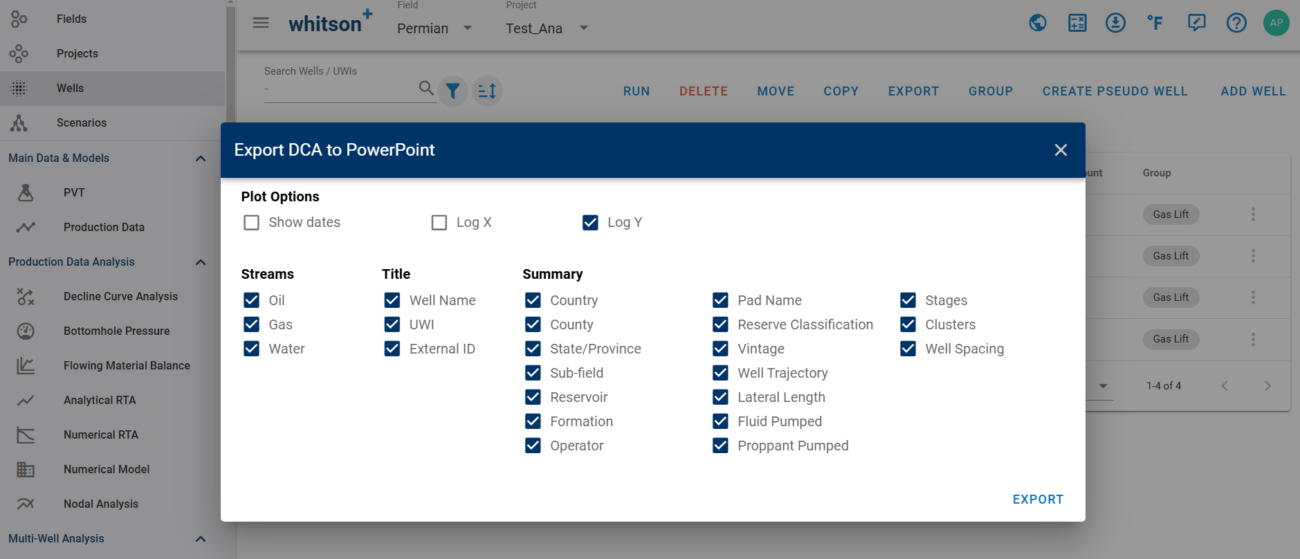 Results & Export - whitson⁺ - User Manual