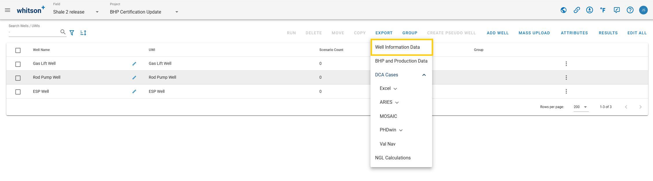 Results & Export - whitson⁺ - User Manual